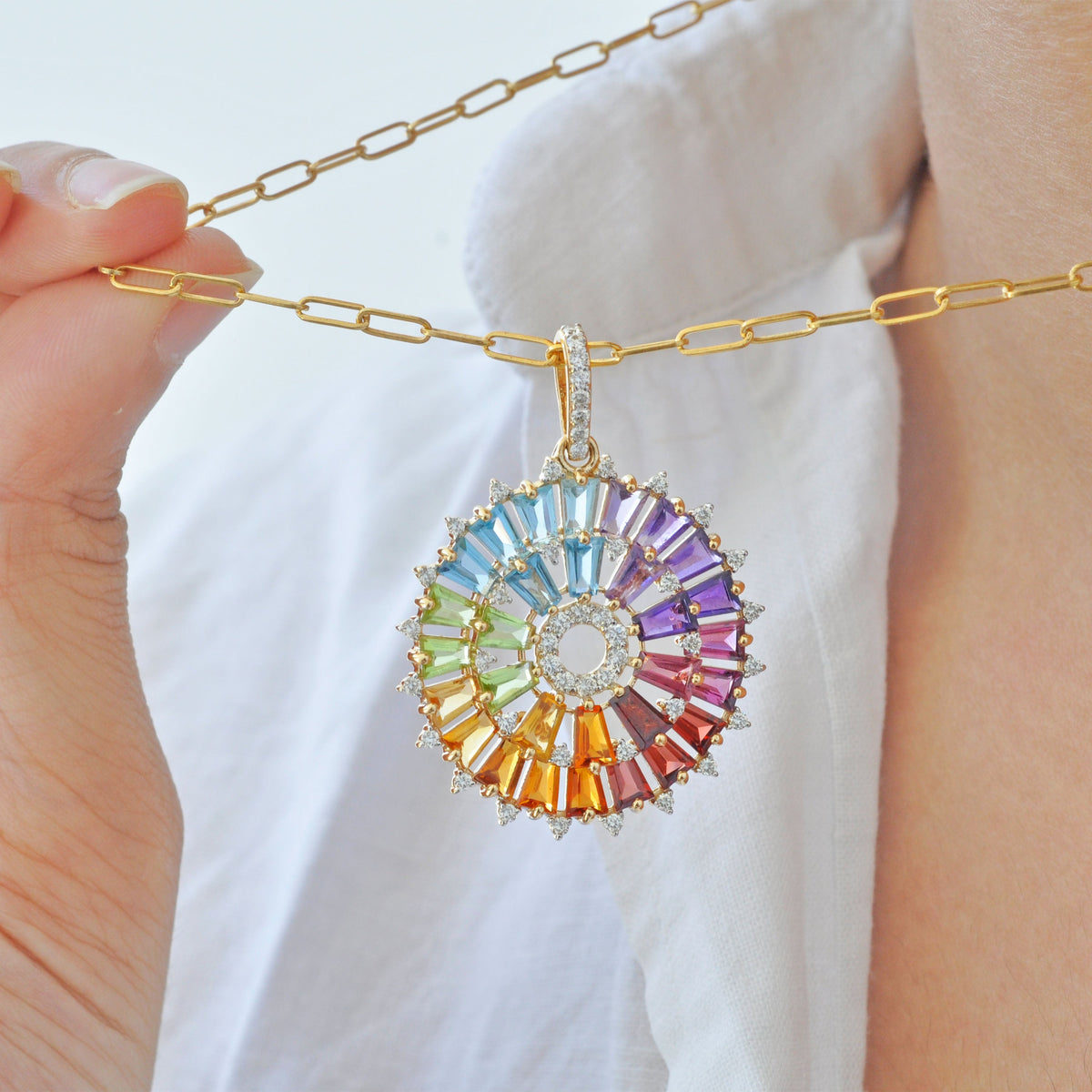 Rainbow Orbit Diamond Pendant – Vaibhav Dhadda Jewelry